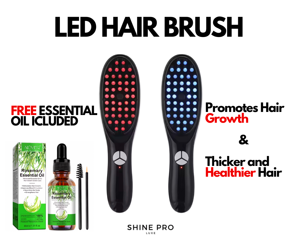 Red Blue LED Light Hairbrush Shine Pro Luxe with massage function ...